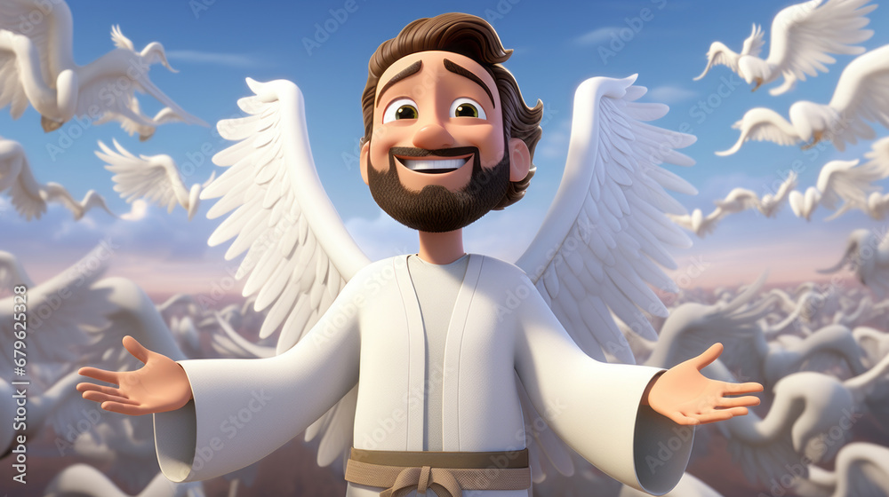 The six pillars of Iman are: belief in angels. Al Iman. Illustration ...