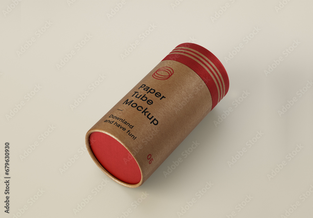Cardboard Packaging Tube Mockup Stock Template | Adobe Stock