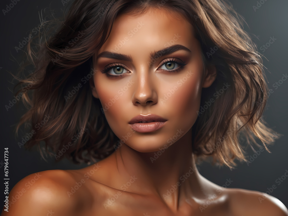 Fashion Style Manicure Cosmetics And Make Up Dark Lips Makeup
