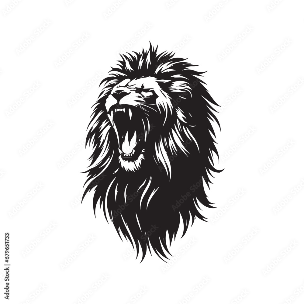 Ruler of Shadows: Lion Face Silhouette - An Artful Representation ...