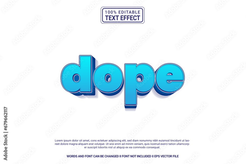 Editable text effect Dope 3d cartoon template style modren premium ...