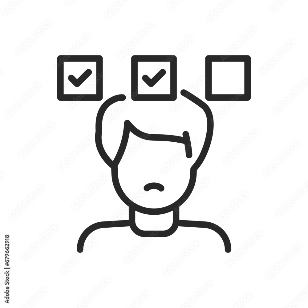 Obsessive Compulsive Disorder Icon. Vector Outline Editable Isolated ...