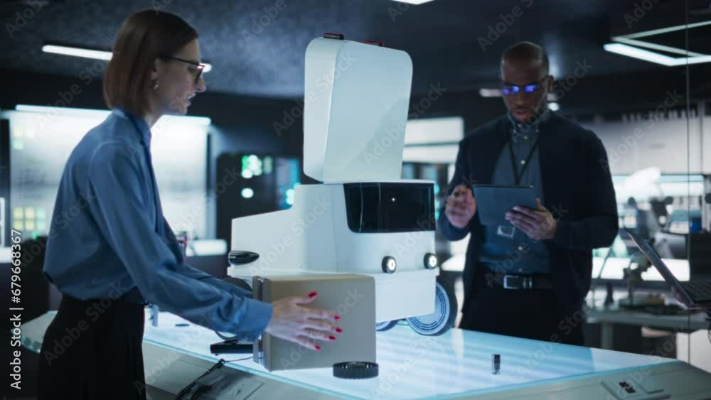 Vidéo Stock Diverse Team of Industrial Specialists Working on Remotely ...