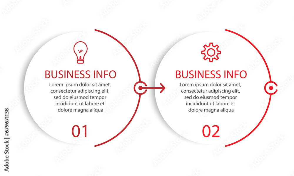 Simple Business Infographic design, vector template with colorful lines ...