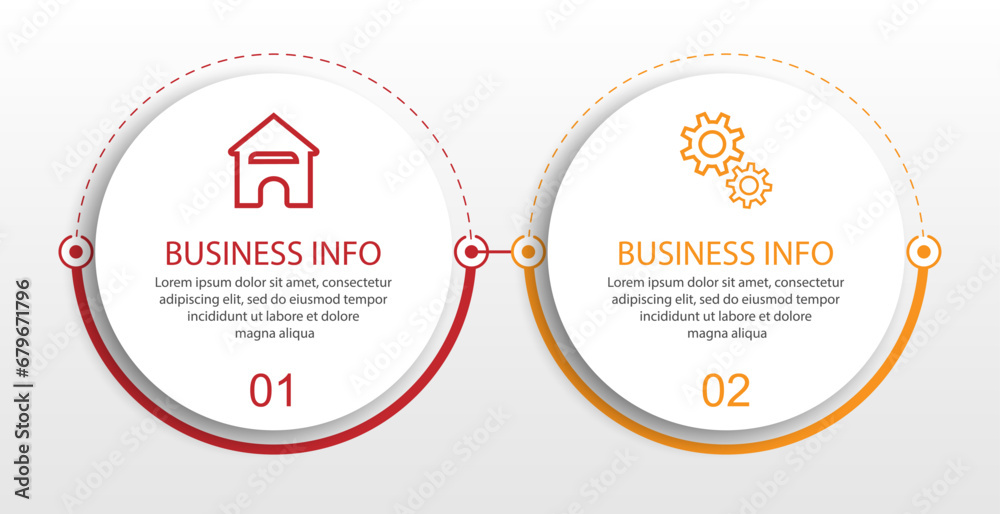 Simple Business Infographic design, vector template with colorful lines ...
