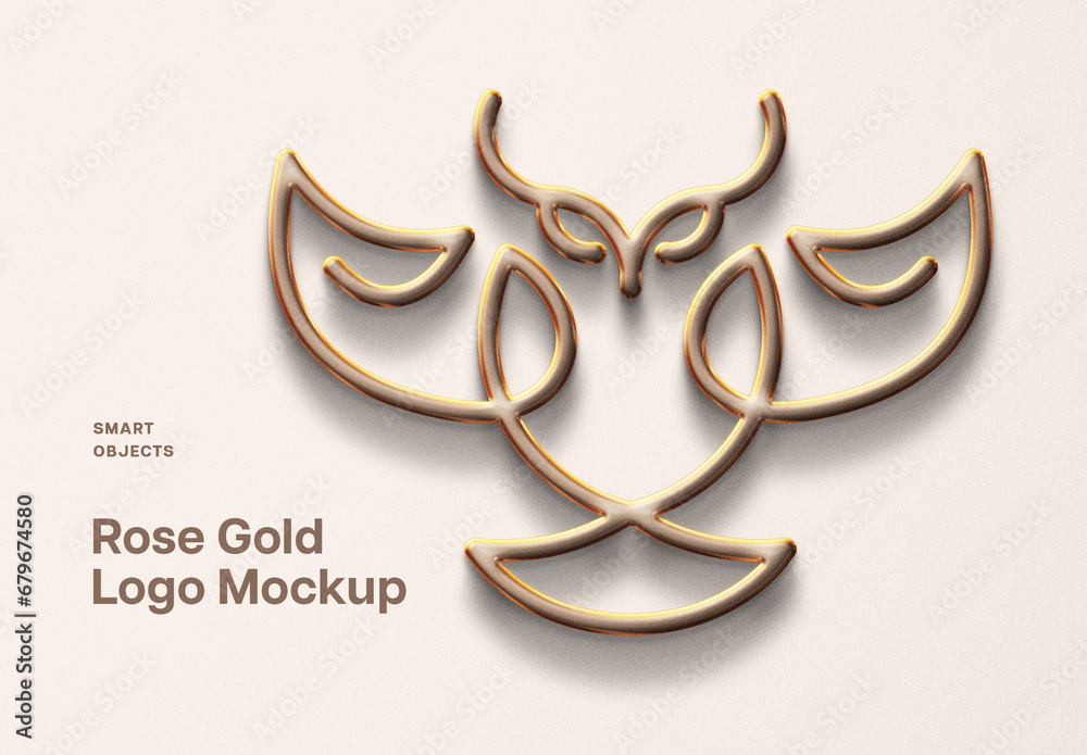 Rose Gold Metal Sign Logo Mockup Stock Template | Adobe Stock