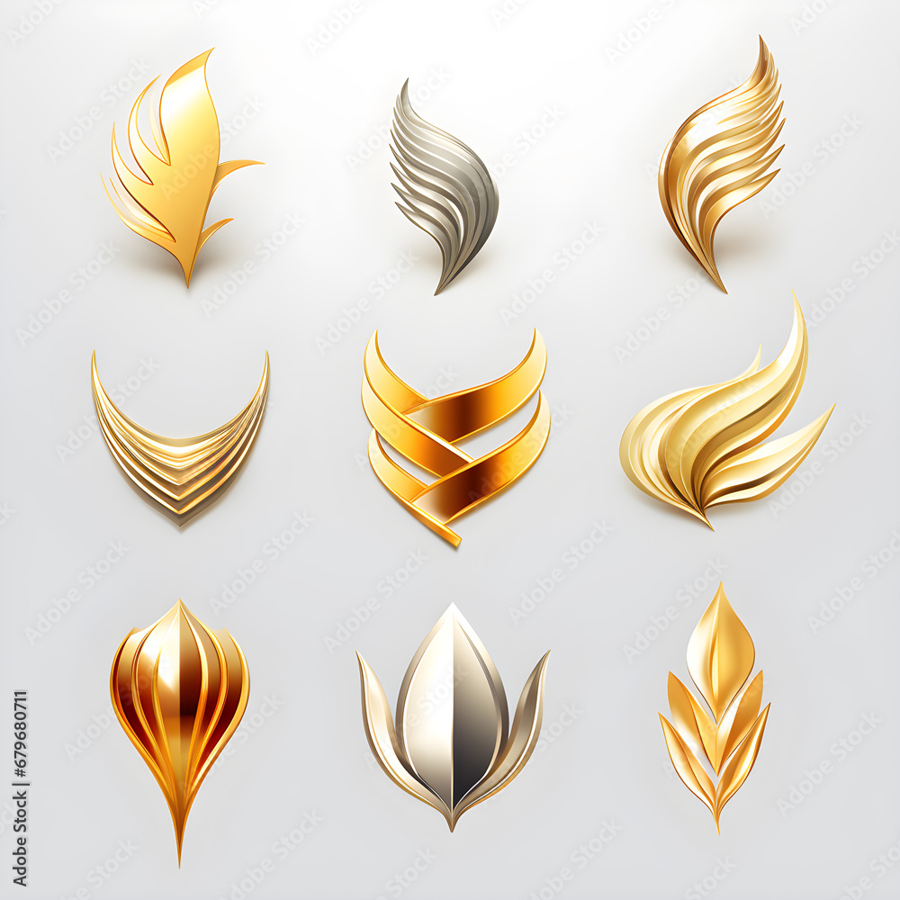 3d logo, 3d gold logo design on white background. Stock Illustration ...