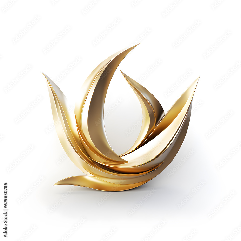 3d logo, 3d gold logo design on white background. gold symbol. Stock ...