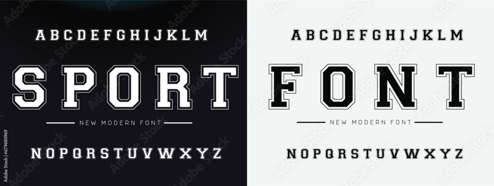 Vetor de Classic college font. Vintage sport font in american style for ...