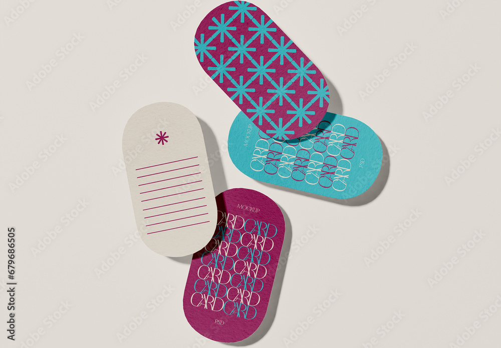 Rounded Edge Business Cards Mockup Stock Template | Adobe Stock