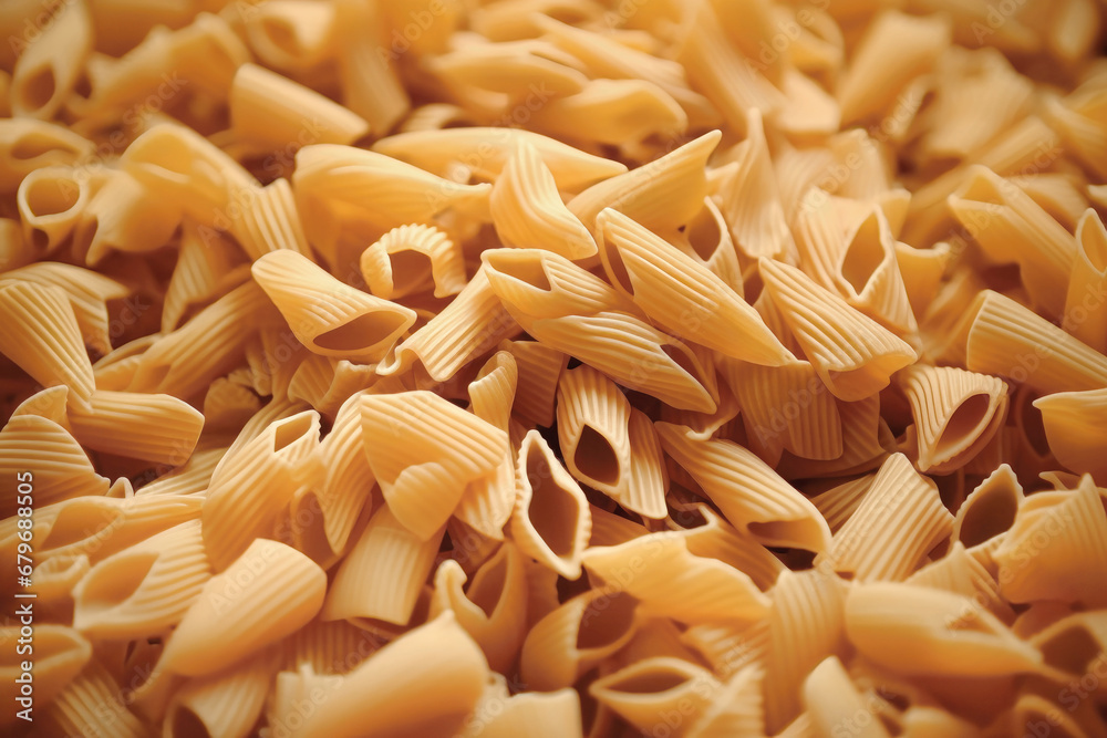 layout of Italian raw pasta, top view, different types and shapes of ...