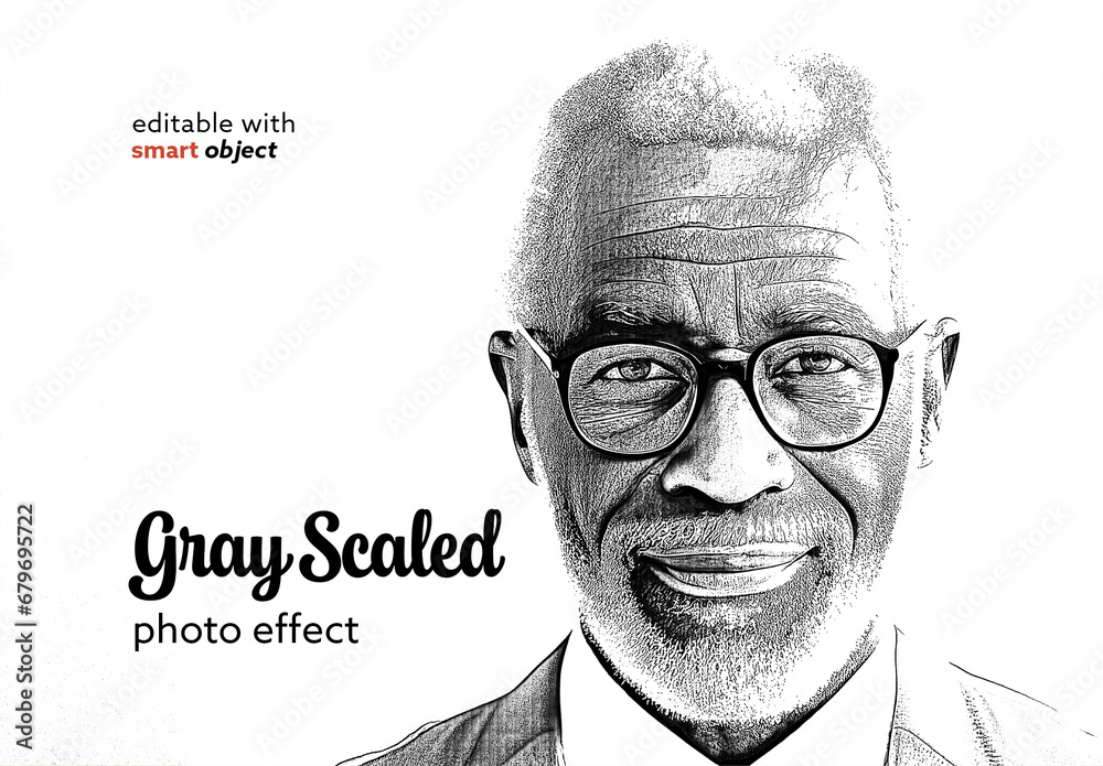 Gray Scaled Photo Effect Stock Template | Adobe Stock