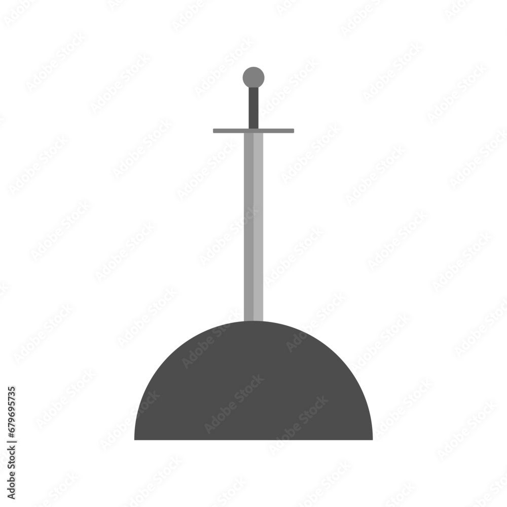 Sword in stone. King arthur legend. Medieval mythology. Vector ...