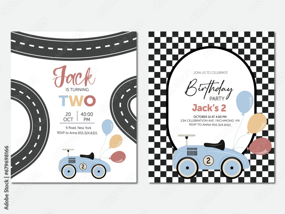 Birthday invitation set. The upright Set is great for social media ...