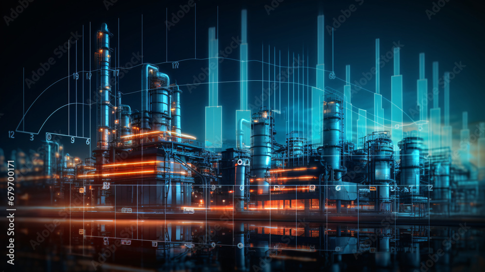 Integrated Petrochemical Infrastructure: Power Plant Refinery, Storage ...
