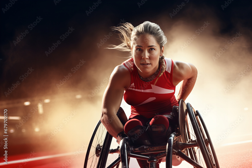 Adaptive Speed: Young Disabled Female Athlete Competing in Adapted ...