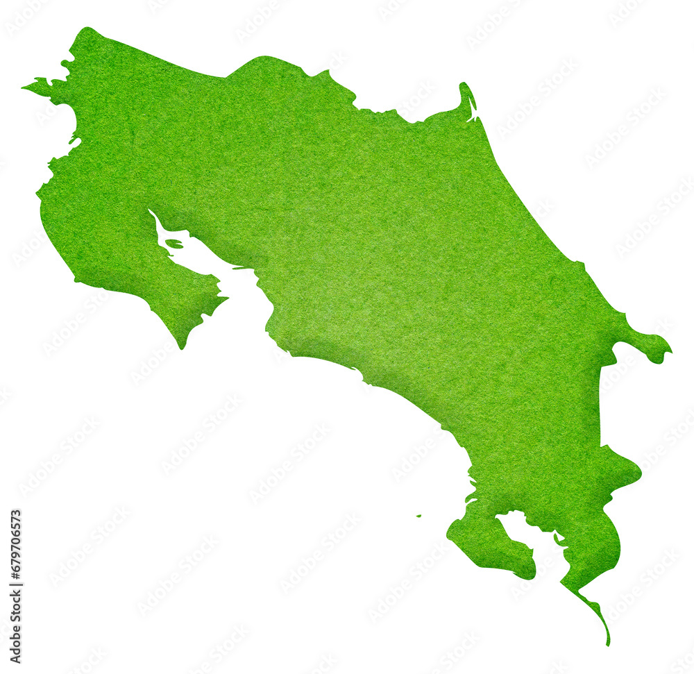 Map of Costa Rica made with crumpled kraft paper. Handmade map with ...