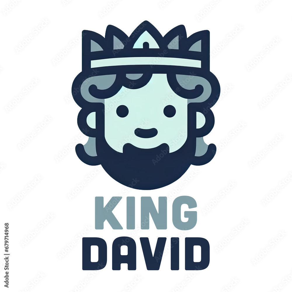 Logo of biblical King David with crown. Old testament concept. Text ...