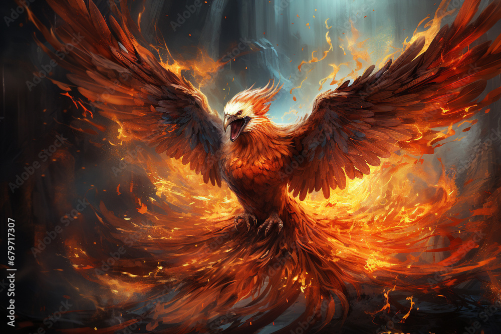 Captivating visual representation of the mythical phoenix, a symbol of ...
