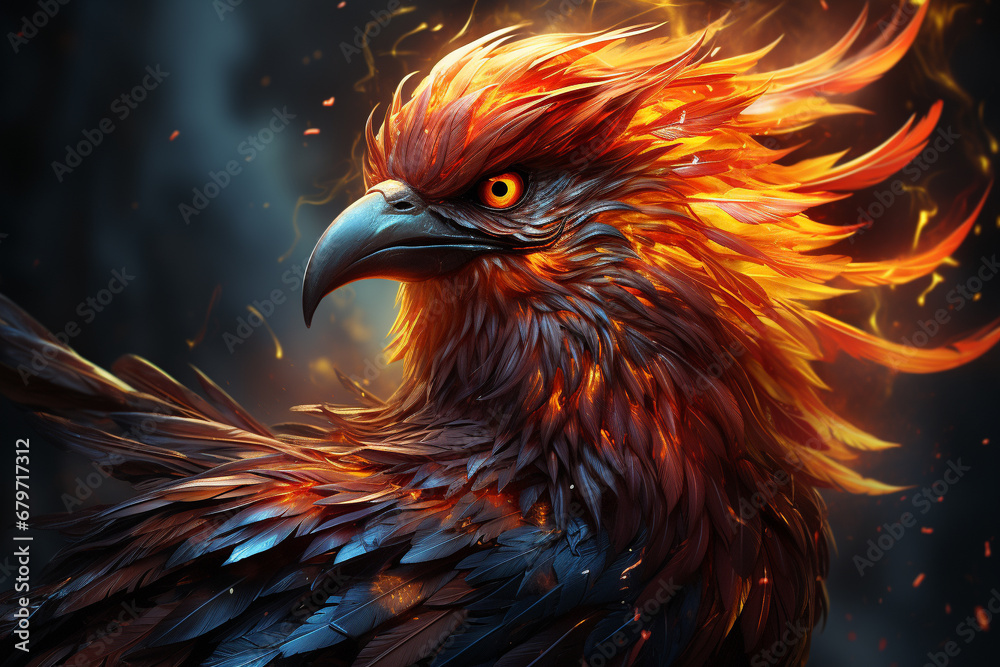Captivating visual representation of the mythical phoenix, a symbol of ...