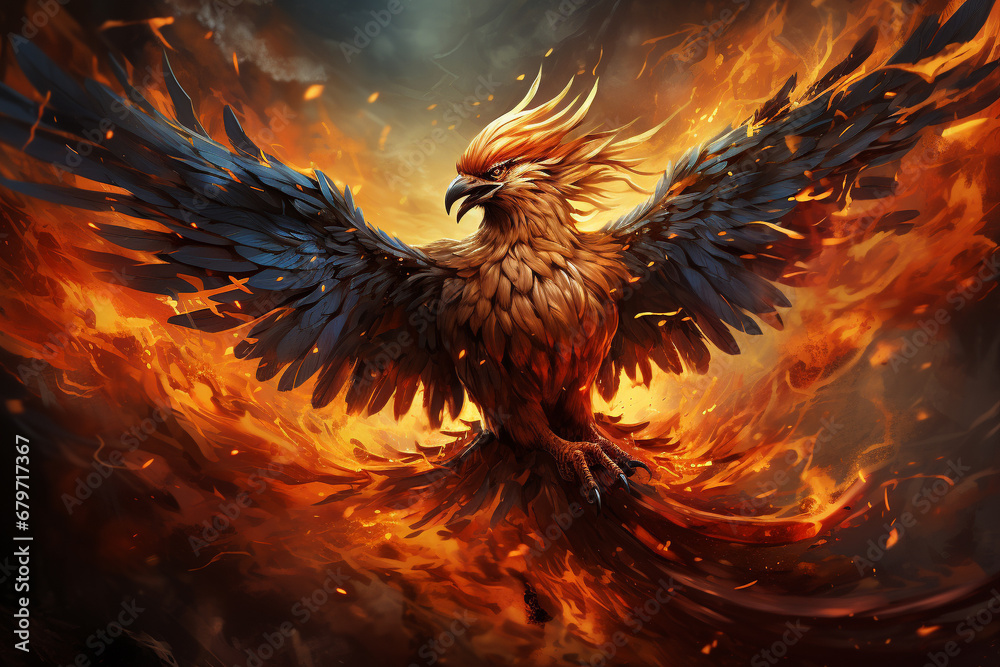 Captivating visual representation of the mythical phoenix, a symbol of ...