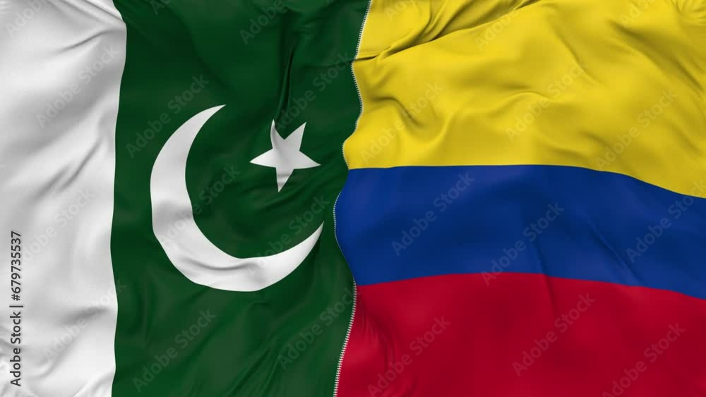 Pakistan and Colombia Flags Together Seamless Looping Background ...