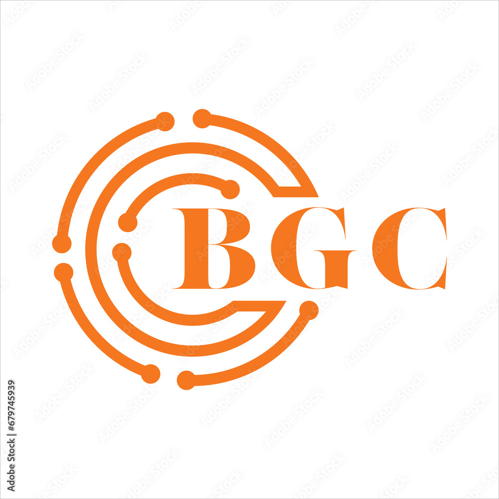 BGC letter design. BGC letter technology logo design on white background. BGC Monogram logo ...