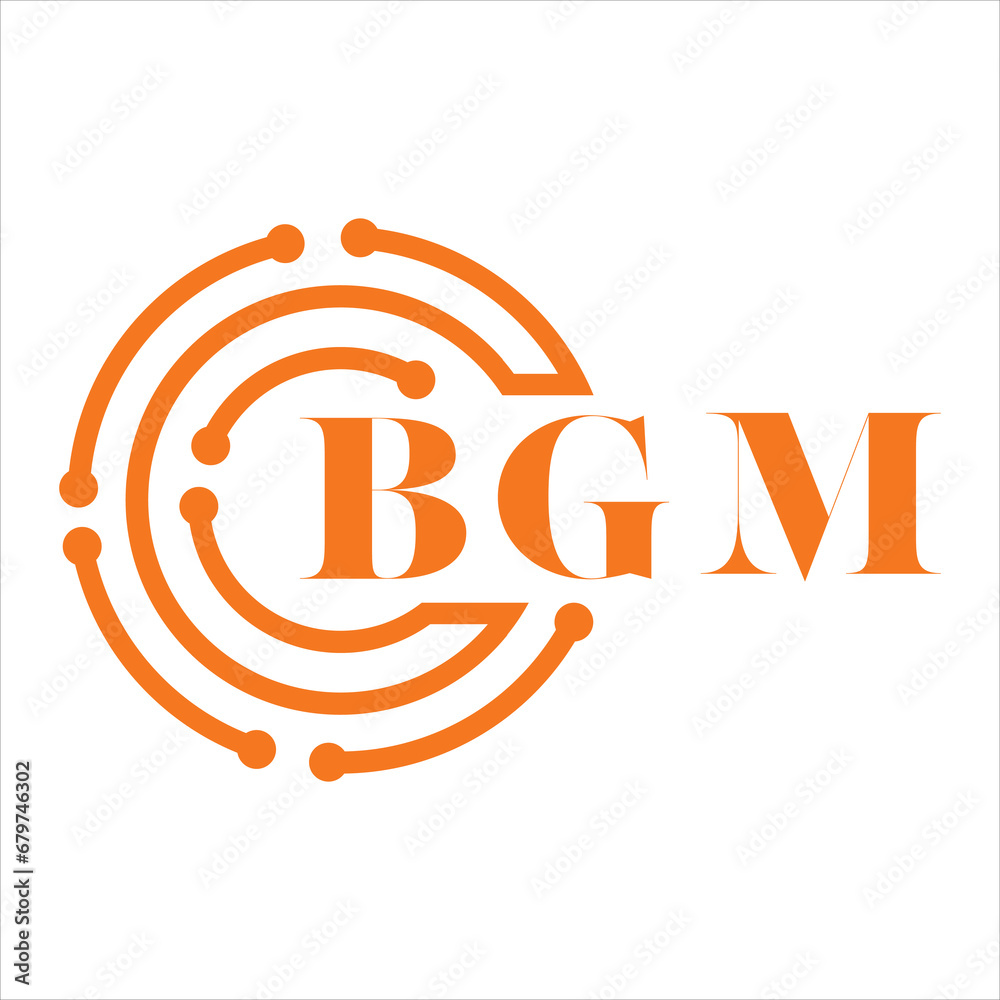 BGM letter design. BGM letter technology logo design on white ...