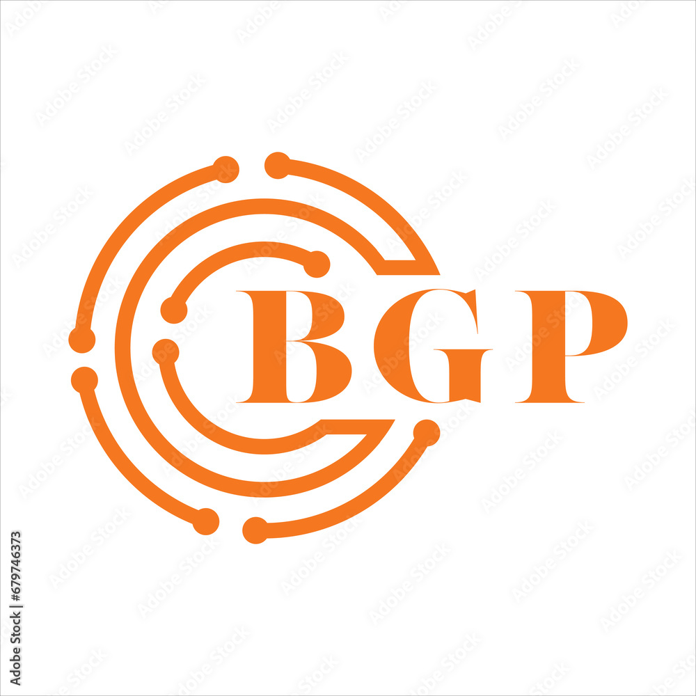 BGP letter design. BGP letter technology logo design on white ...