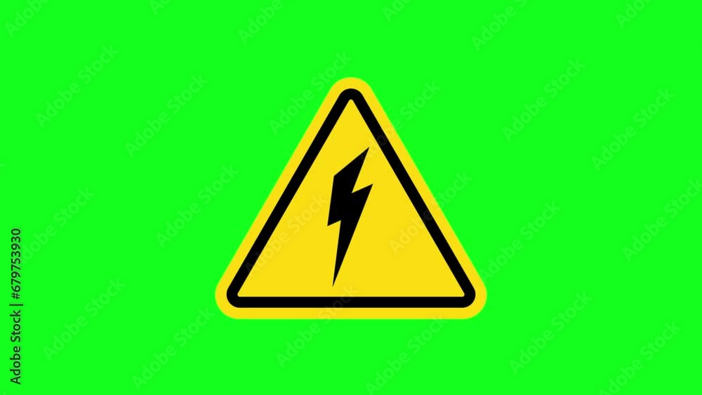 electric triangle warning sign animation warning sign of danger of ...