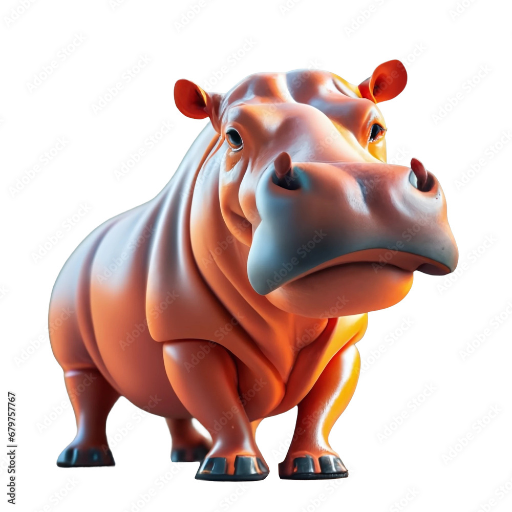 Cute Orange Hippo Png Clipart Sticker Stock Photo | Adobe Stock