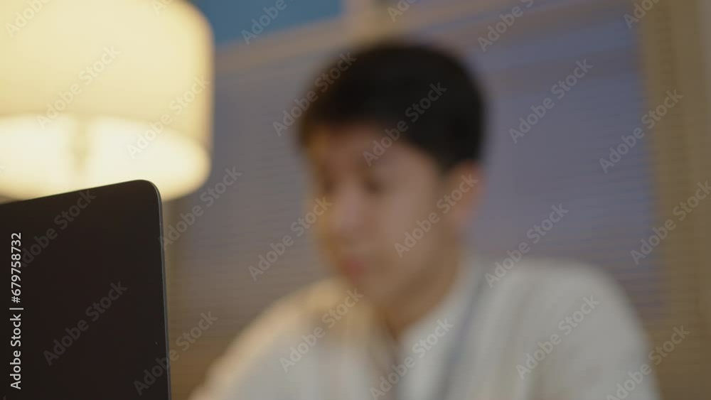 Digital Eye Strain, Tired man Resting His Eyes from Prolonged Screen ...