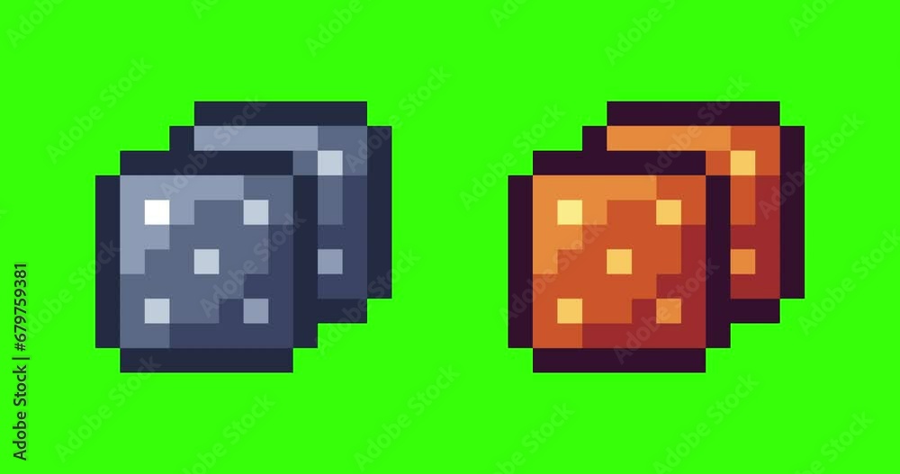 Vidéo Stock Green screen of dice,dice bits pixel slowly appeared and ...