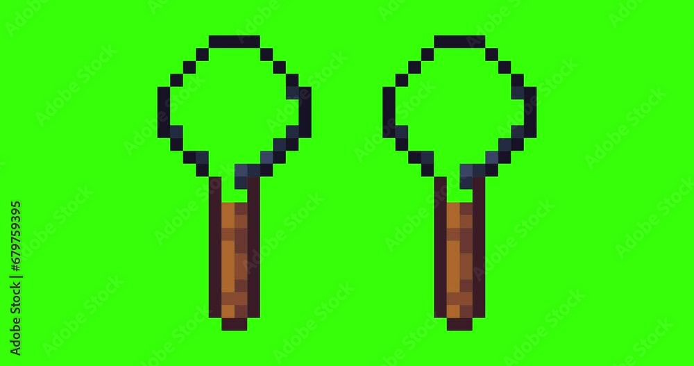 Green Screen Of Magnifying Glass Magnifying Bits Pixel Slowly Appeared And Dissappeared