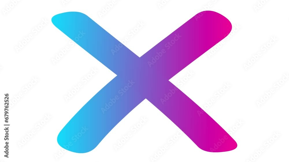 Animated pink blue symbol of cross appears. Icon is drawn. Concept of ...