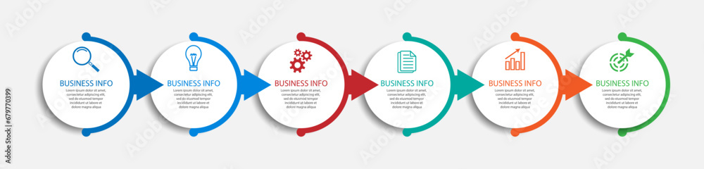 Simple Business Infographic design, vector template with colorful lines ...