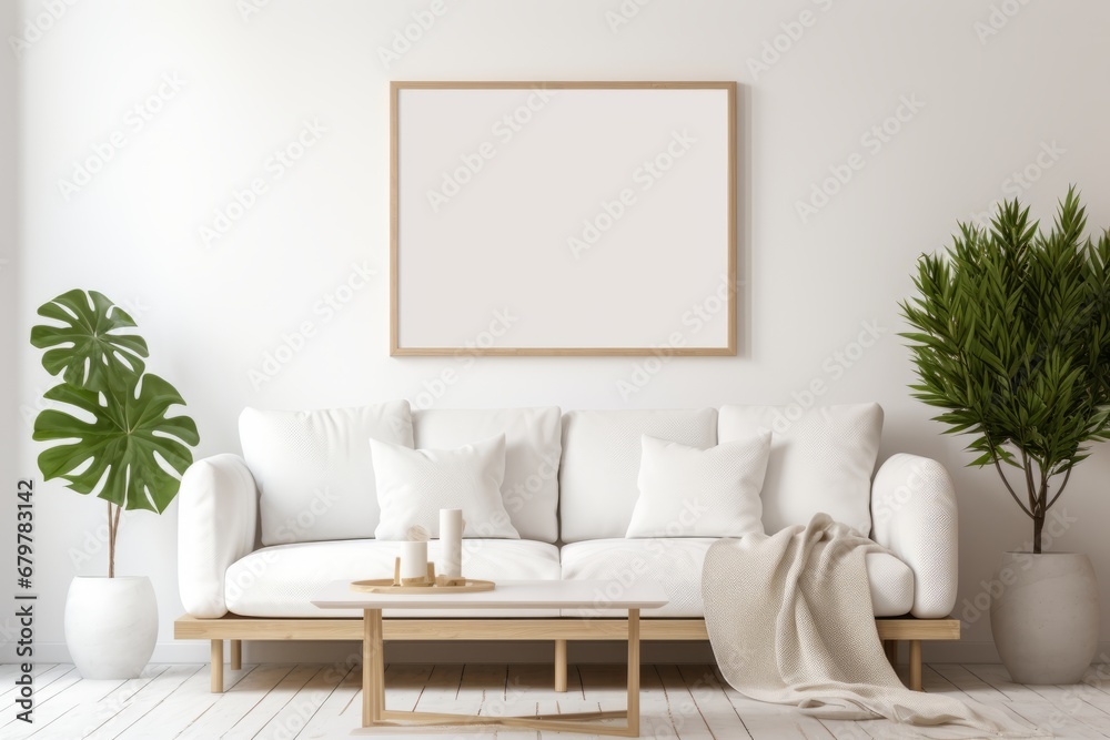 home interior design mockup template backdrop modern sofa furniture ...