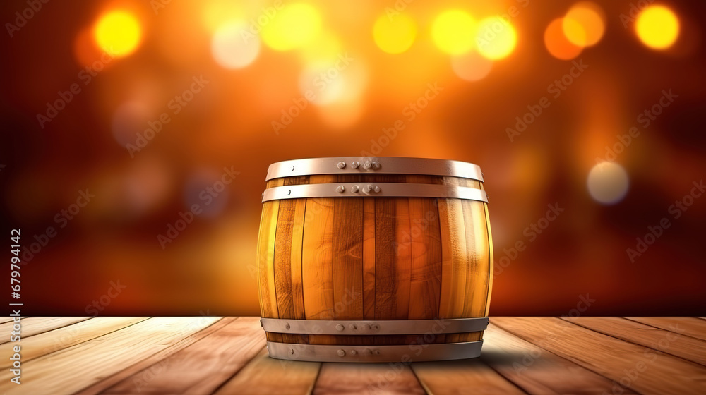 Wood table beer barrel blur wallpaper background for alcohol drink ...