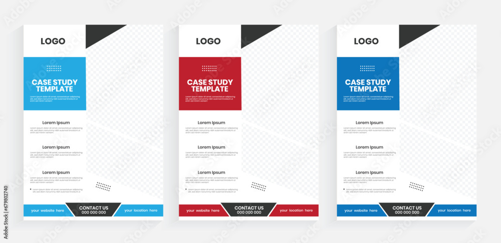 A4 case study flyer design, Modern business marketing flyer design set ...