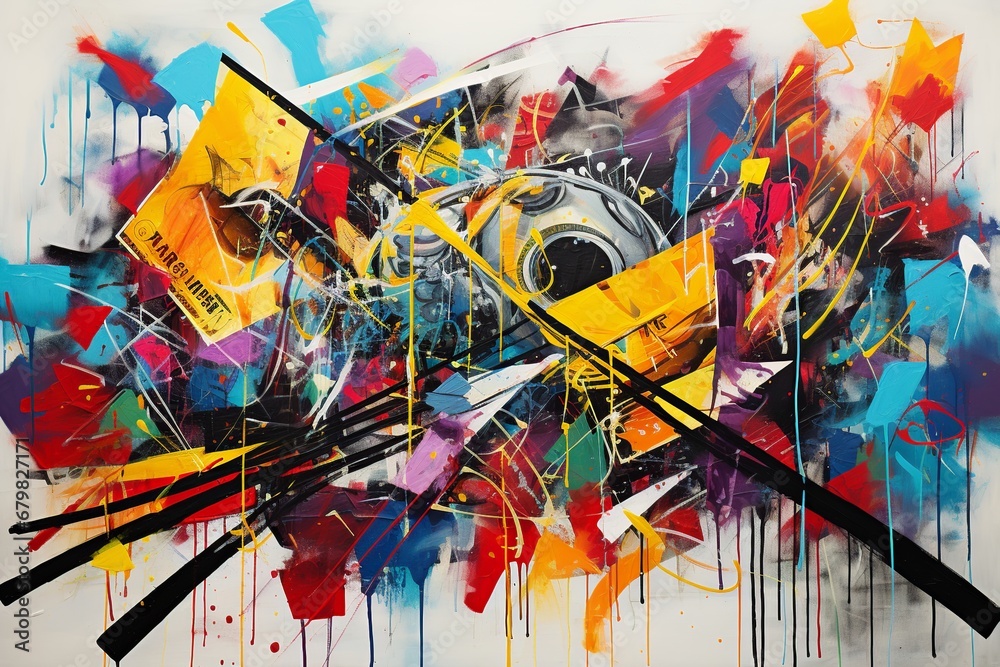 Financial Fusion: Immersive street art blending dollar signs, stock ...