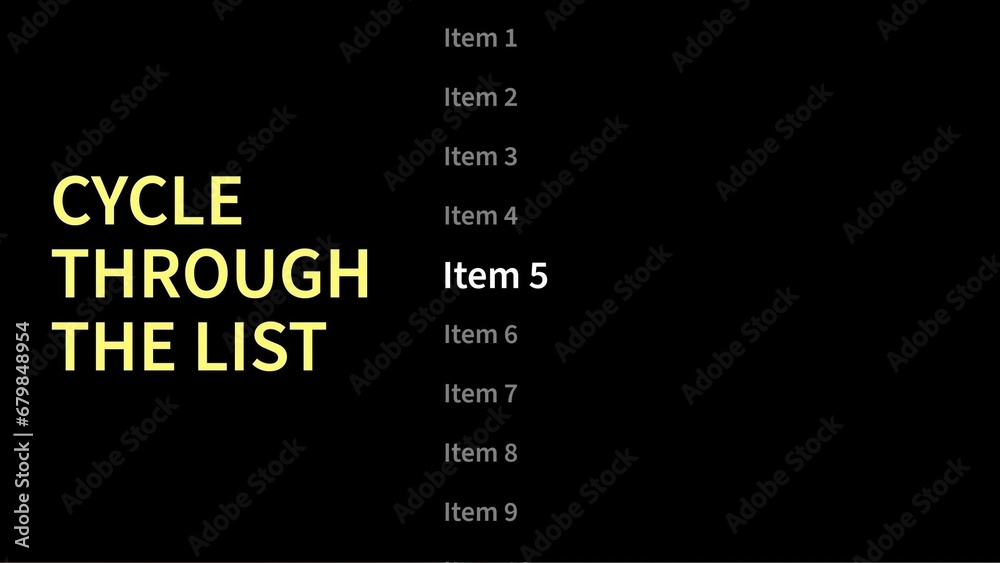 Highlight List Animation for Events with 5 Layouts Stock Template ...