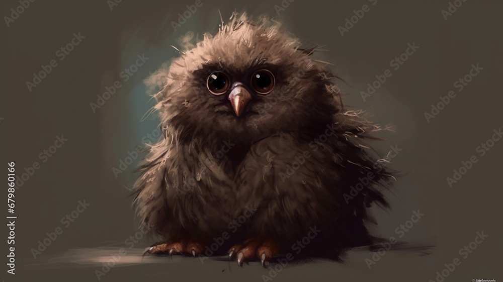 Owlbear cub concept owl style baldur's illustration picture AI ...
