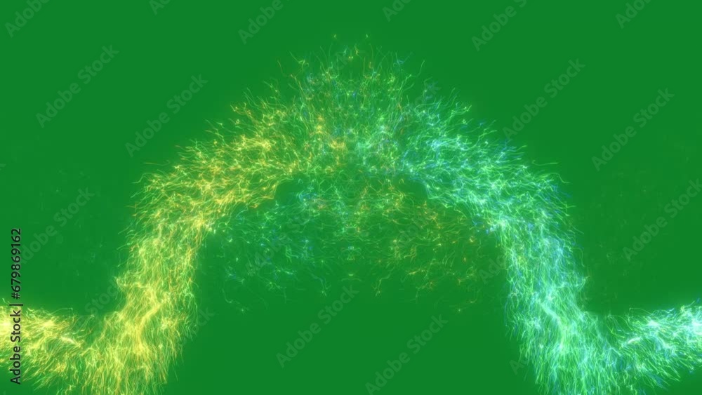 Red and Green Color Glitter Magic Particle Moving on Green Screen ...