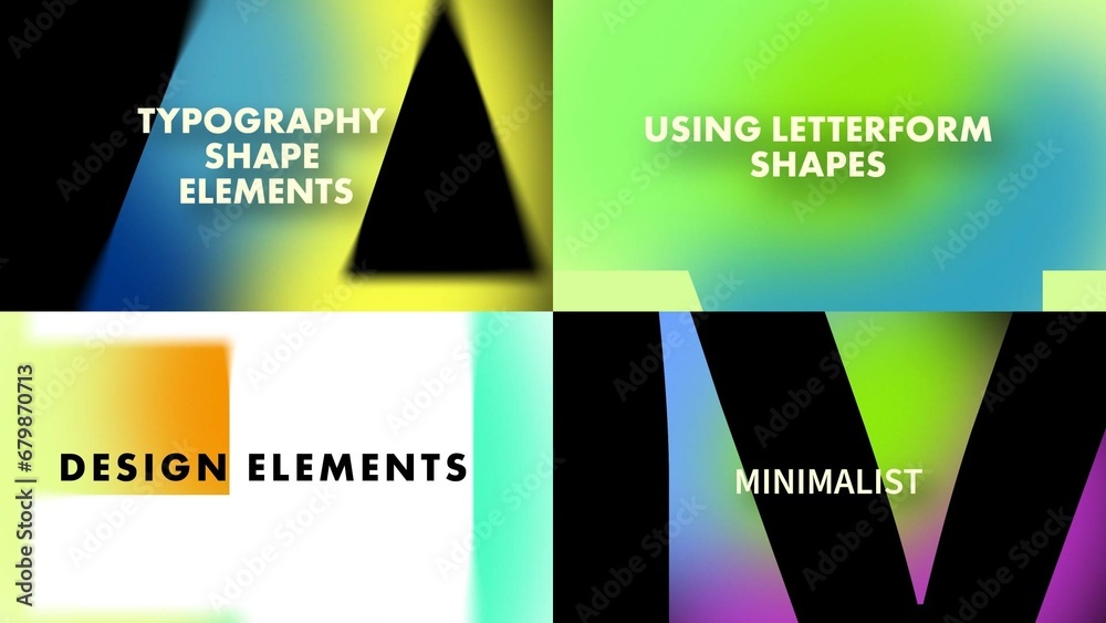 Typography Shape Elements with 4 Animations Stock Template | Adobe Stock