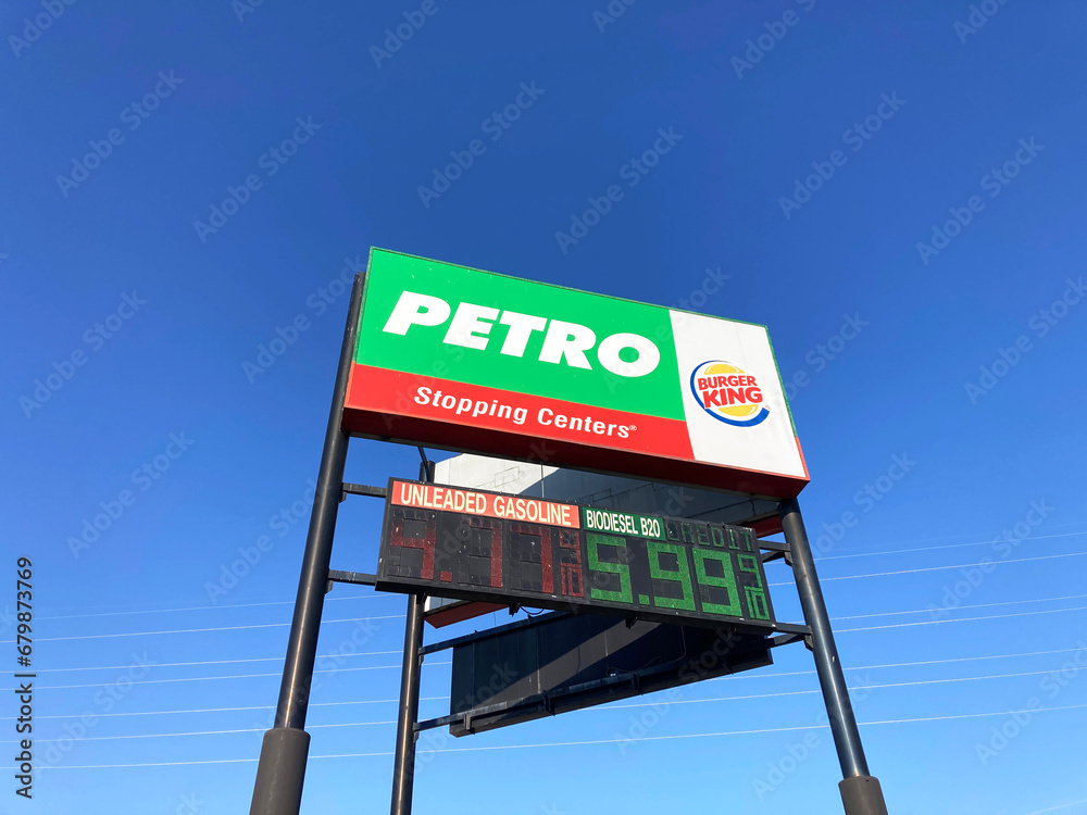 Petro Gas Station Shopping Center and Burger King fast food restaurant ...