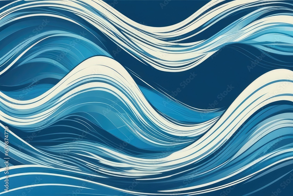 Abstract blue wave background. Stylized water flow banner Stock ...