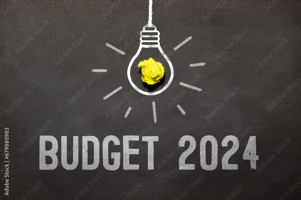 BUDGET 2024 text with calculator on the table, financial concept budget ...