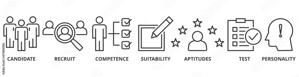 Assessment center banner web icon vector illustration concept for ...