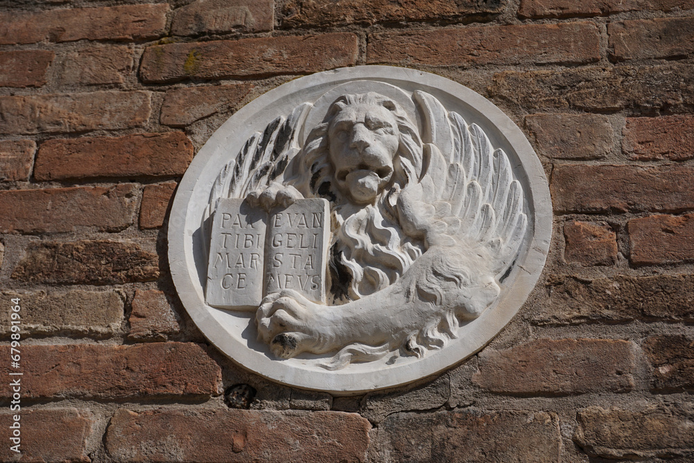 The winged lion, symbol of the city’s patron Saint Mark, is found ...