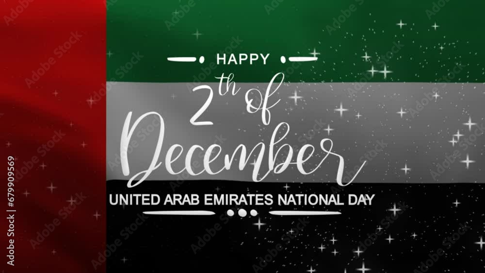 United Arab Emirates National Day Lettering Text Animation with UAE ...